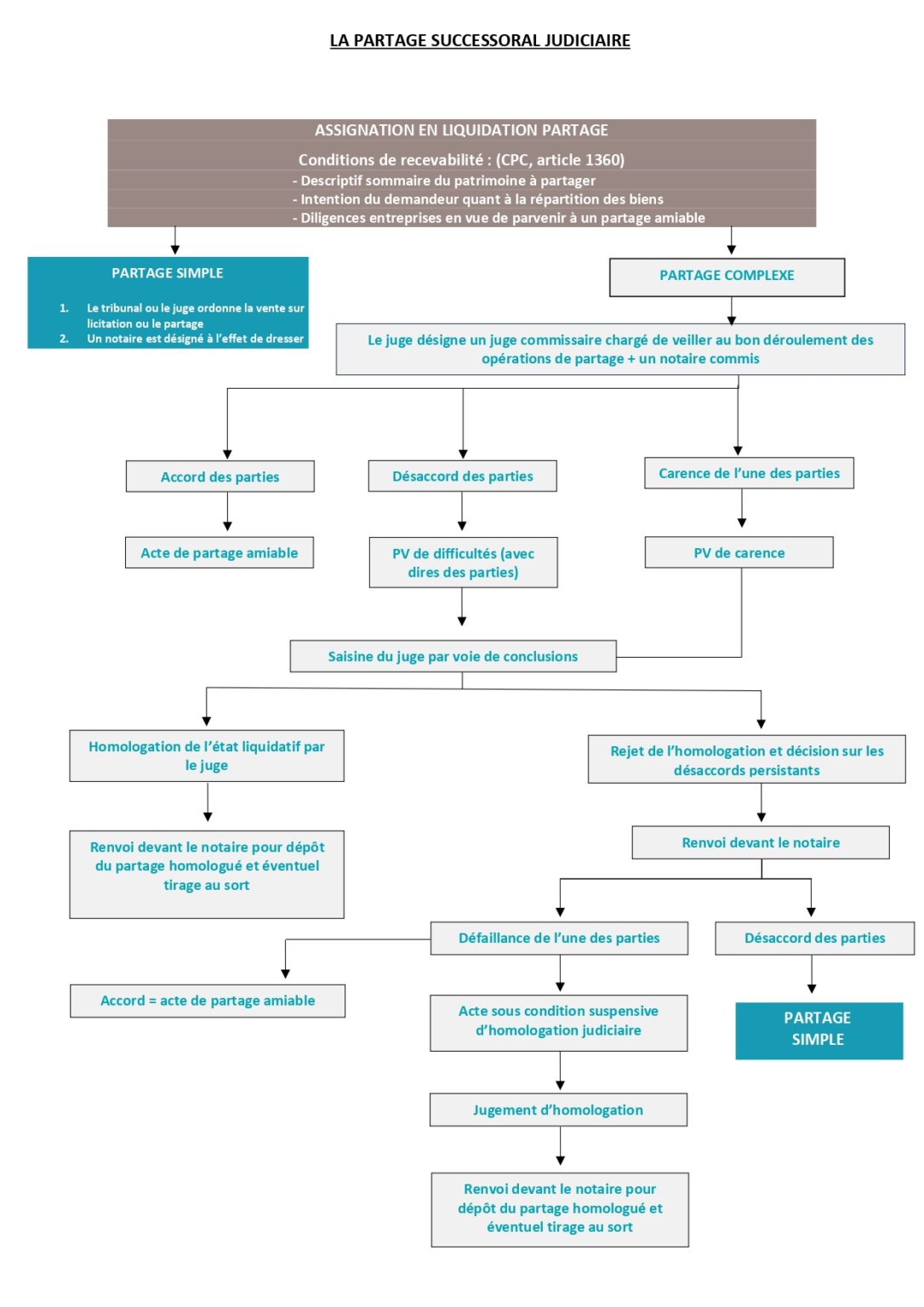 Comprendre le partage d’une succession judiciaire avec un schéma
